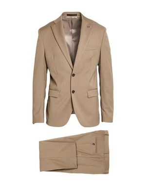 PAOLONI Suit Size Wool, Elastane - Beige