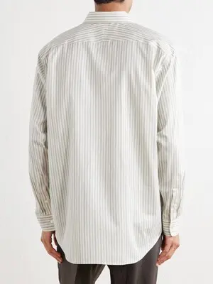 Auralee Striped Cotton And Silk-blend Shirt - Neutrals