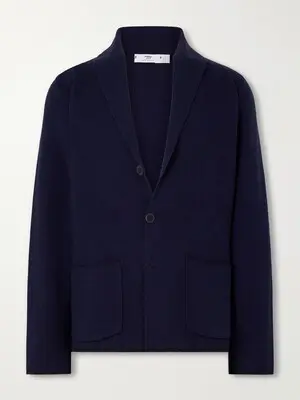 Inis Meáin Merino Wool, Cotton And Cashmere-blend Cardigan - Blue