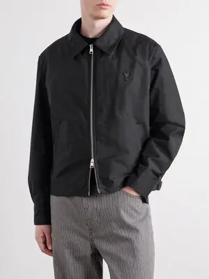 AMI Paris Logo-appliquéd Shell Blouson Jacket