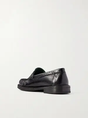 VINNY'S Yardee Tumbled Leather Loafers