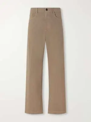 Dries Van Noten Straight-leg Cotton Trousers - Beige