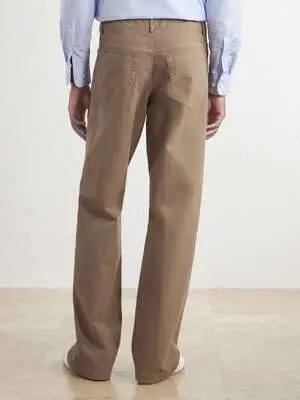 Dries Van Noten Straight-leg Cotton Trousers - Beige