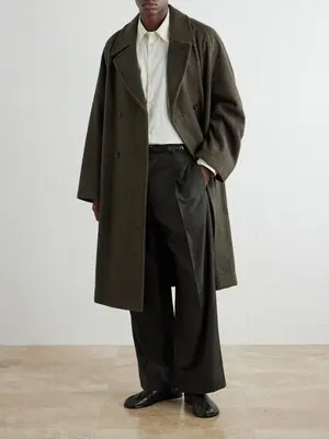 LEMAIRE Straight-leg Pleated Trousers - Brown