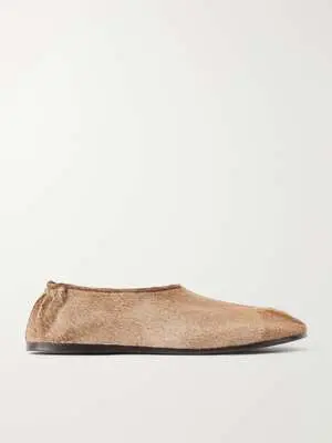 LEMAIRE Glove Calf Hair Slippers - Beige