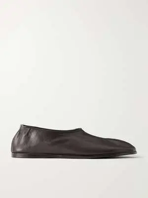LEMAIRE Sock Leather Slippers - Brown