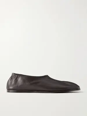 LEMAIRE Sock Leather Slippers - Brown
