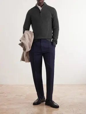 Zegna Oasi Cashmere Half-zip Sweater