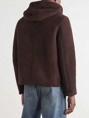 YVES SALOMON Shearling Hooded Leather Jacket