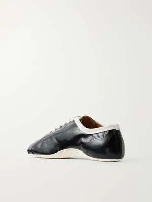Dries Van Noten Glossed Leather Sneakers