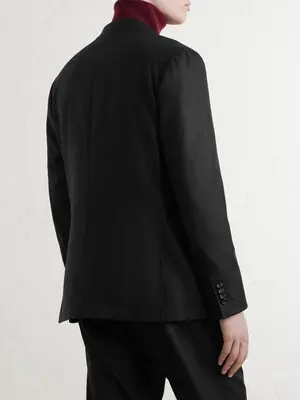 Canali Kei Double-breasted Wool Blazer - Gray