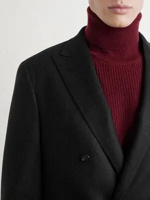 Canali Kei Double-breasted Wool Blazer - Gray