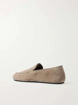 John Lobb Kingstone Suede Slippers - Beige