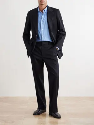 Auralee Straight-leg Wool-gabardine Trousers