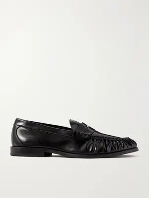 VINNY'S Louee Gathered Leather Loafers