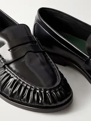 VINNY'S Louee Gathered Leather Loafers