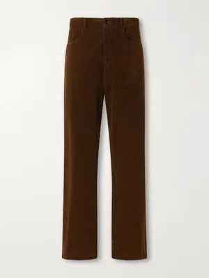 Dries Van Noten Straight-leg Cotton-corduroy Trousers - Brown