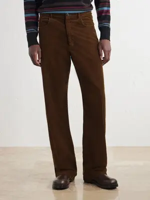Dries Van Noten Straight-leg Cotton-corduroy Trousers - Brown