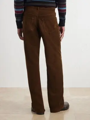 Dries Van Noten Straight-leg Cotton-corduroy Trousers - Brown