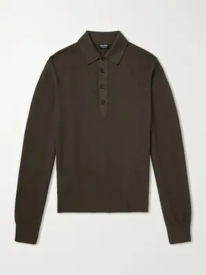 Zegna Oasi Cashmere Polo Shirt - Green