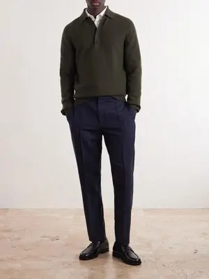 Zegna Oasi Cashmere-piqué Polo Shirt - Green