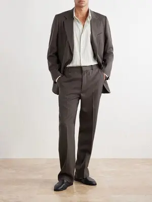Auralee Straight-leg Wool-gabardine Trousers