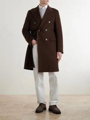 Canali Double-breasted Wool And Cashmere-blend Coat