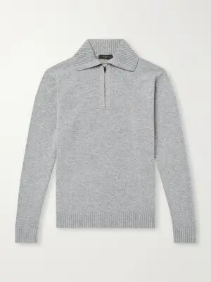 SLOWEAR Zanone Slim-fit Cashmere Half Zip-up Sweater - Gray