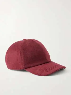 Canali Logo-appliquéd Wool Baseball Cap - Red