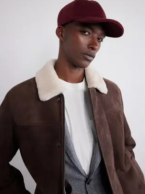 Canali Wool Baseball Cap - Red