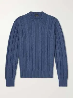 Zegna Oasi Knitted Cashmere Sweater - Blue