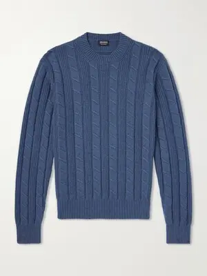 Zegna Oasi Knitted Cashmere Sweater - Blue