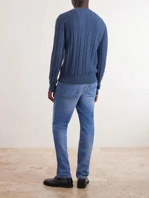 Zegna Oasi Knitted Cashmere Sweater - Blue