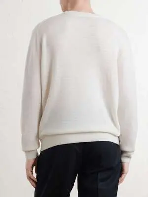 Canali Wool And Cashmere-blend Sweater - Cream