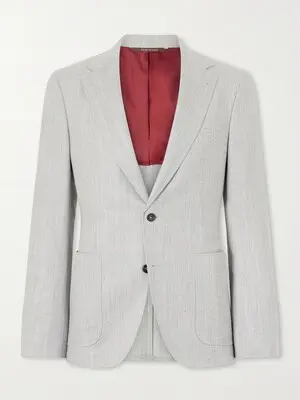 Canali Kei Wool Blazer - Gray