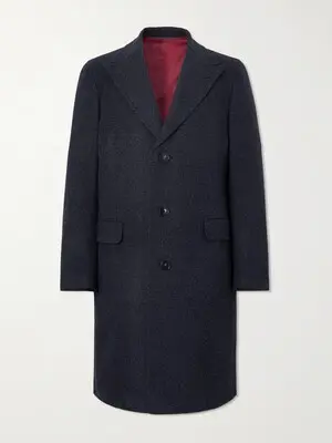 Canali Wool And Cashmere Blend Coat - Blue