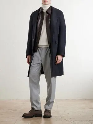 Canali Wool And Cashmere Blend Coat - Blue