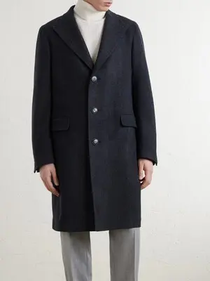 Canali Wool And Cashmere Blend Coat - Blue