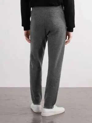 Eleventy Tapered Ribbed Cashmere Drawstring Sweatpants