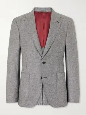 Canali Prince Of Wales Wool Blazer - Gray