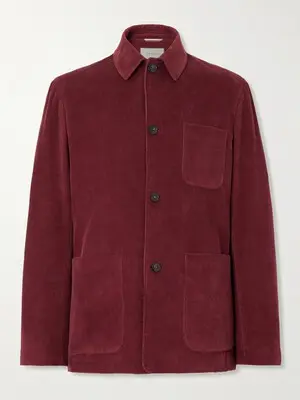 Canali Cotton-corduroy Overshirt - Red
