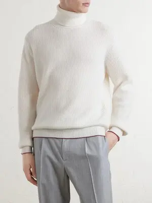 Canali Wool And Cashmere-blend Rollneck Sweater