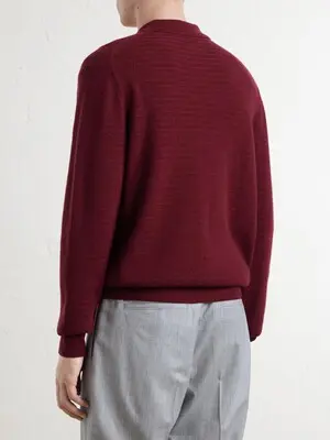 Canali Wool And Cashmere-blend Half-zip Polo Sweater