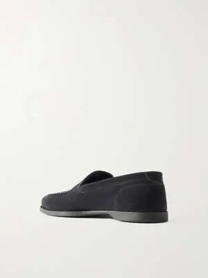 John Lobb Pace Suede Loafers - Navy