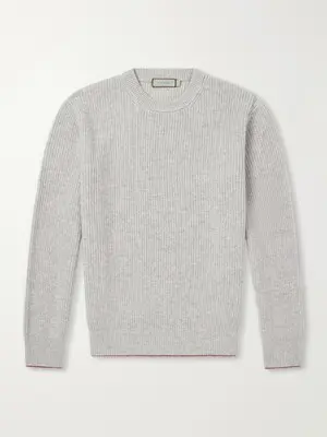 Canali Wool And Cashmere-blend Sweater - Gray