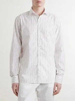 Canali Striped Cotton-poplin Shirt