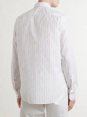 Canali Striped Cotton-poplin Shirt