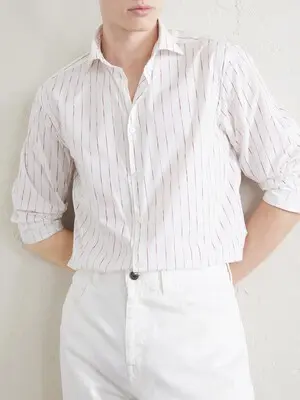 Canali Striped Cotton-poplin Shirt