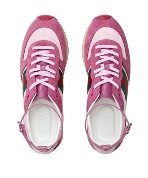 Gucci Re-motion Sneaker With Web Detail - Pink