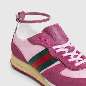 Gucci Re-motion Sneaker With Web Detail - Pink